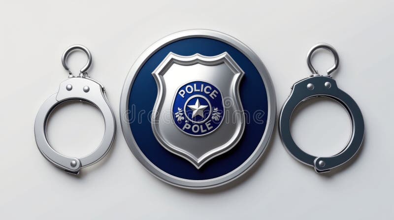 Law Enforcement Tools and Badge Displayed on a Clean Background ...