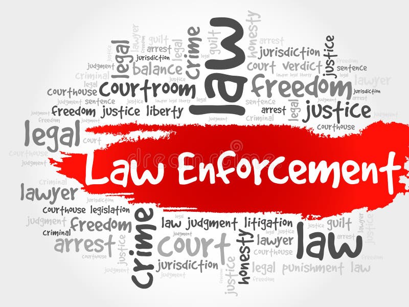 Law enforcement word cloud stock illustration. Illustration of safety ...