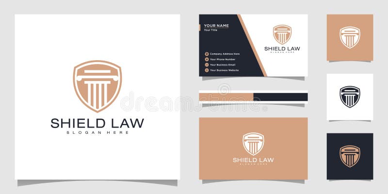 Law Firm Shield Logo Design Vector and Business Card Stock Vector ...