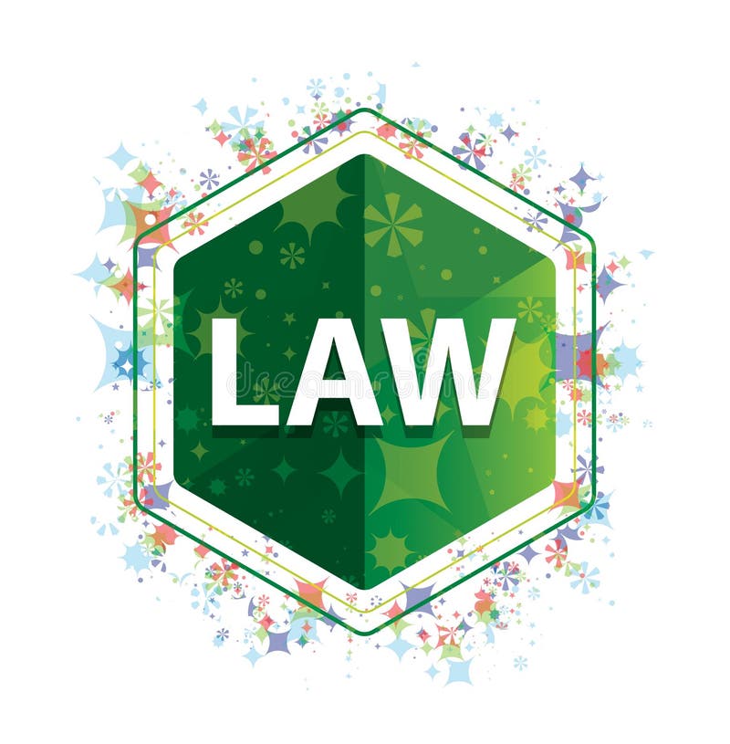 Law Floral Plants Pattern Green Hexagon Button Stock Illustration ...