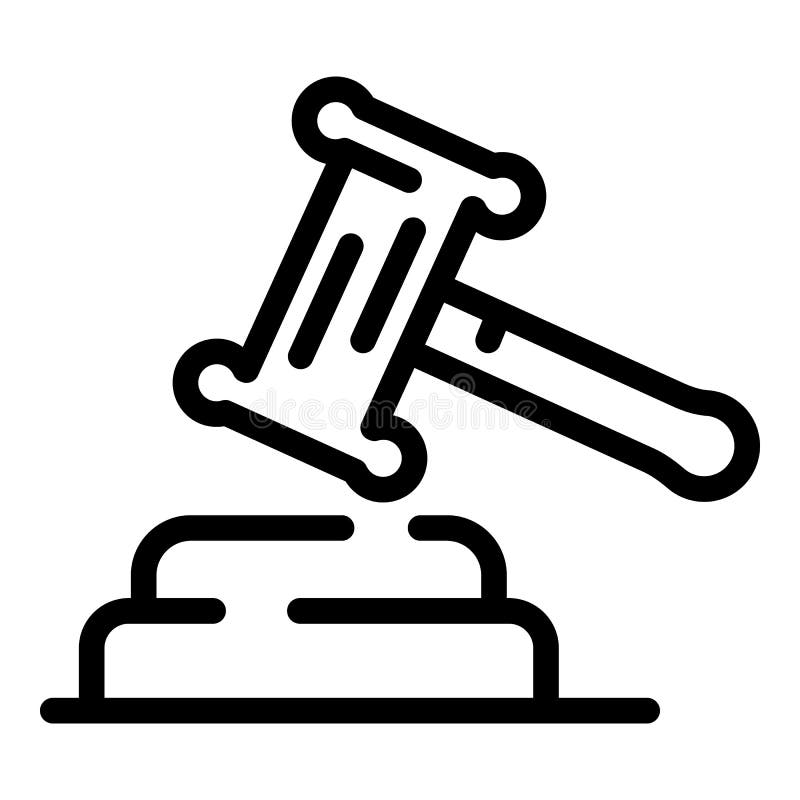 Law Hammer Icon, Outline Style Stock Vector - Illustration of ...
