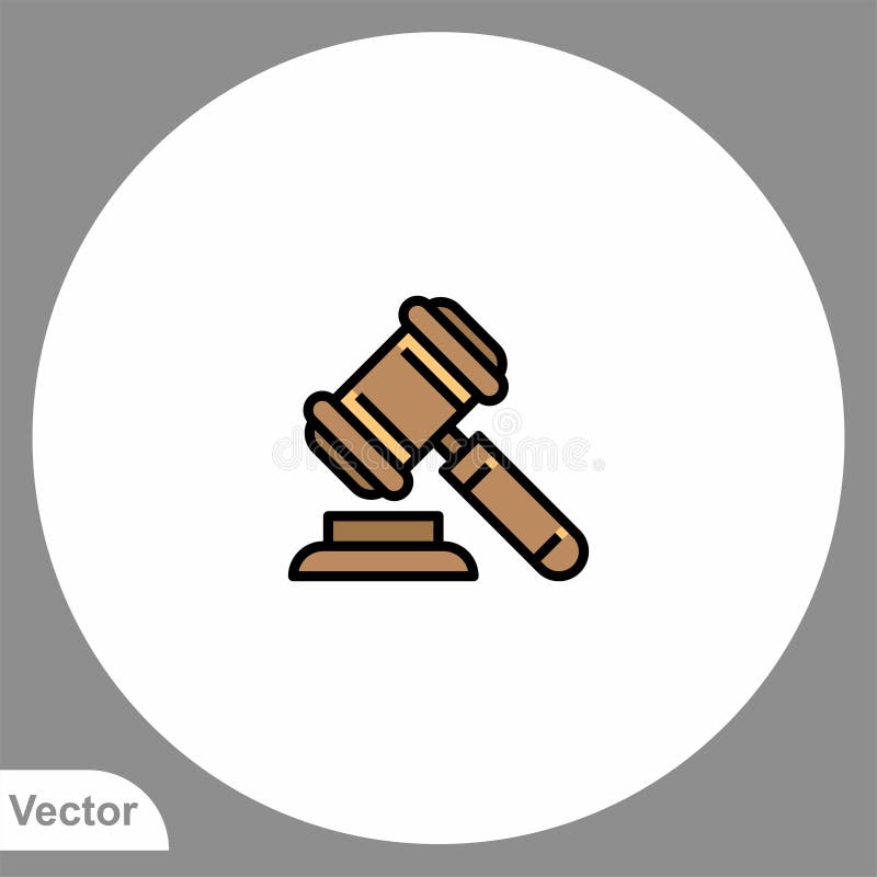 Law Hammer Vector Icon Sign Symbol Stock Vector - Illustration of ...