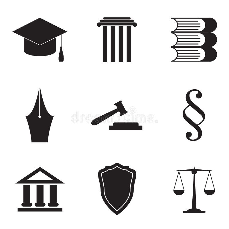 Law icon set stock vector. Illustration of icons, officer - 82572630