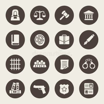 Law icon set stock vector. Illustration of courtroom - 46213876