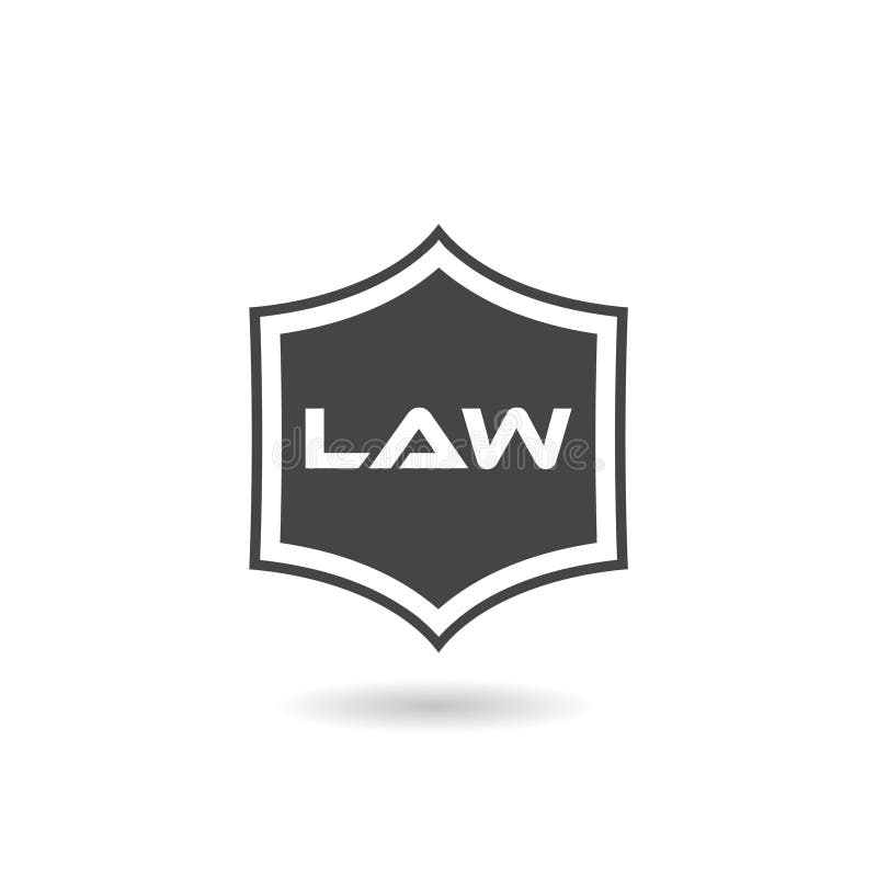 Law icon with shadow stock vector. Illustration of badge - 192850260