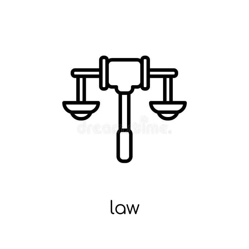 Law Icon. Trendy Modern Flat Linear Vector Law Icon on White Background ...