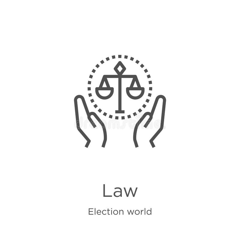 Law Icon Vector from Election World Collection. Thin Line Law Outline ...
