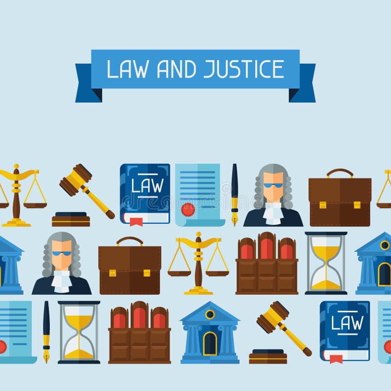 Law Icons Seamless Pattern in Flat Design Style Stock Vector ...
