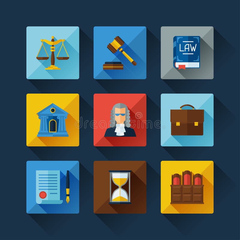 Justice and law icons stock vector. Illustration of legal - 19248049