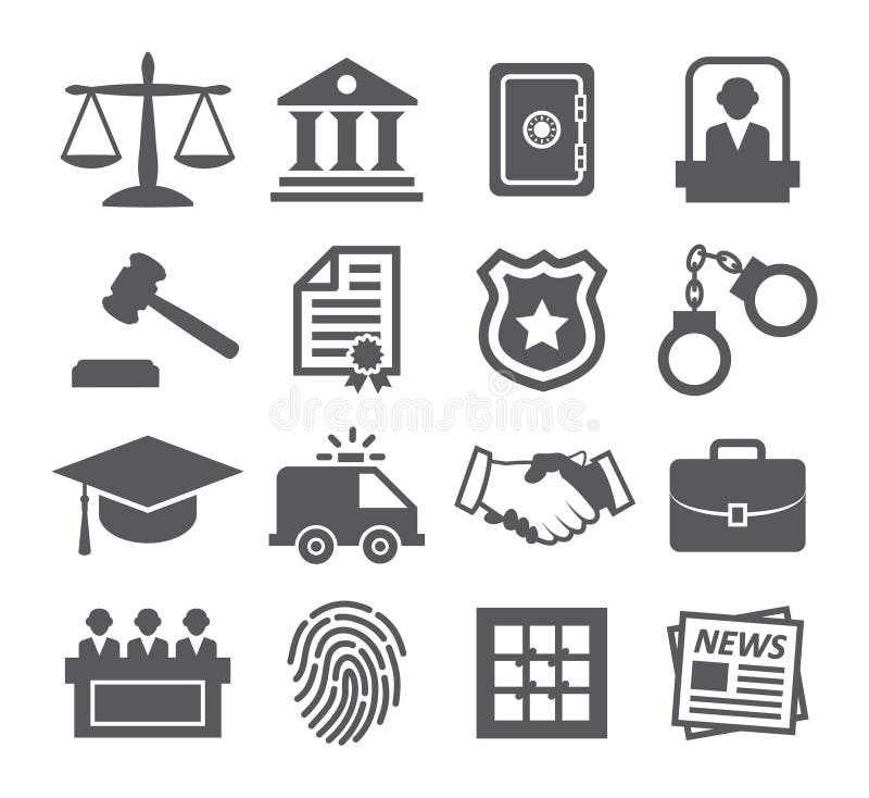 Law line icons stock vector. Illustration of justice - 50021306