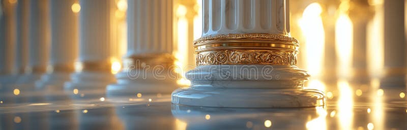 In a Law Image, a Row of Classic Greek-style Columns Symbolizes ...