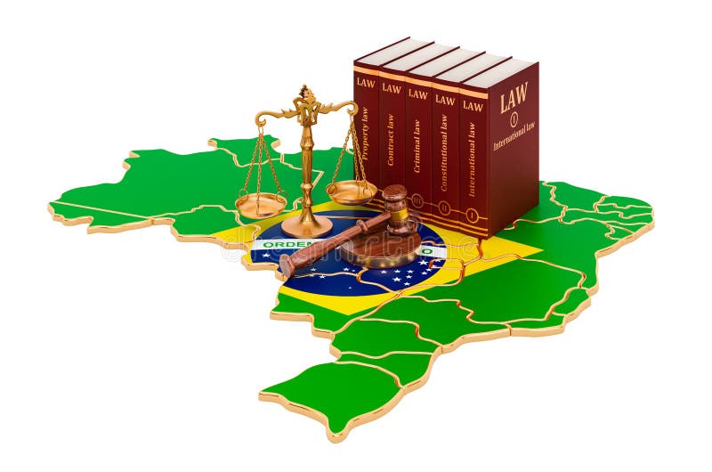 Brazilian Law and Justice Concept, 3D Rendering Stock Illustration ...