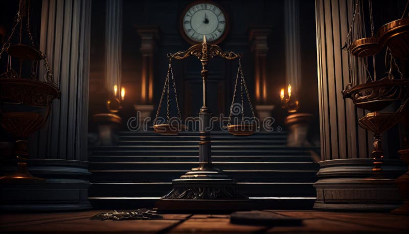 Law and Justice Concept. Scales of Justice Stock Illustration ...