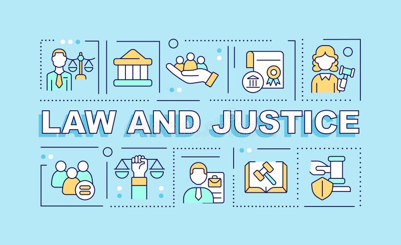 Law and Justice Word Concepts Blue Banner Stock Illustration ... Law and Justice Word Concepts Blue Banner Stock Illustration ...