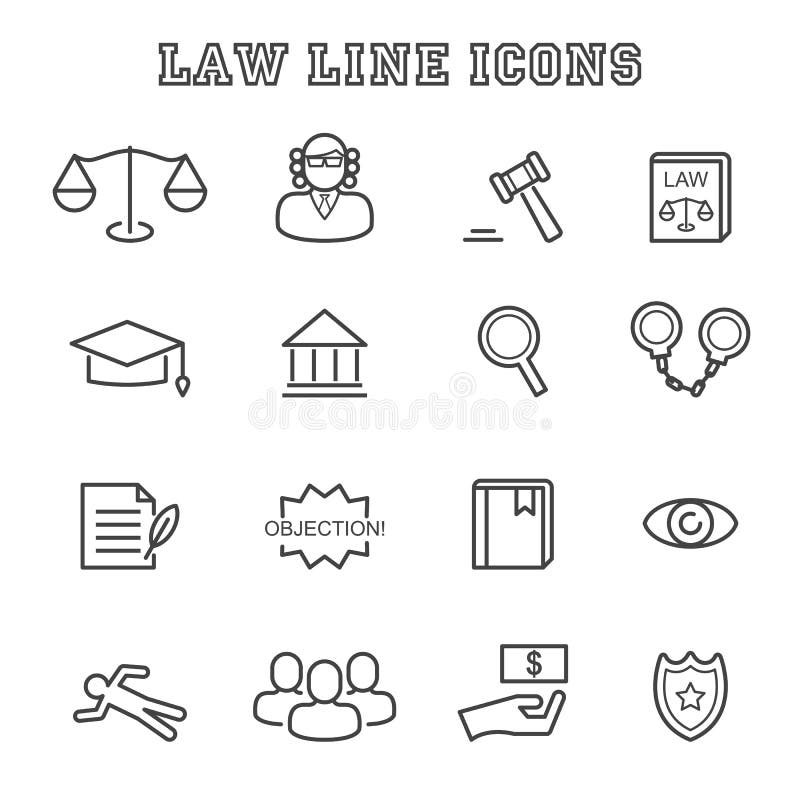 Law line icons stock vector. Illustration of justice - 50021306