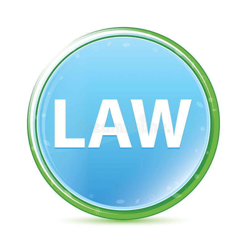 Law Natural Aqua Cyan Blue Round Button Stock Illustration ...