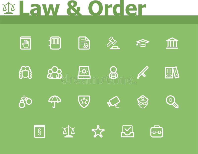 Vector Law and Order Icon Set. Part 2 Stock Vector - Illustration of ...