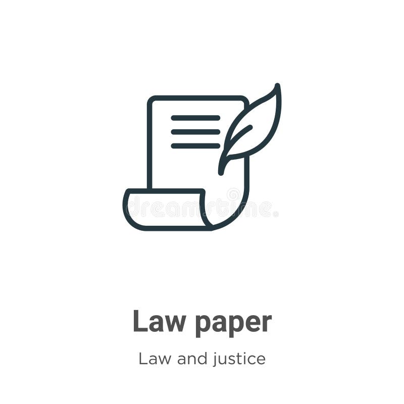 Law Paper Outline Vector Icon. Thin Line Black Law Paper Icon, Flat ...