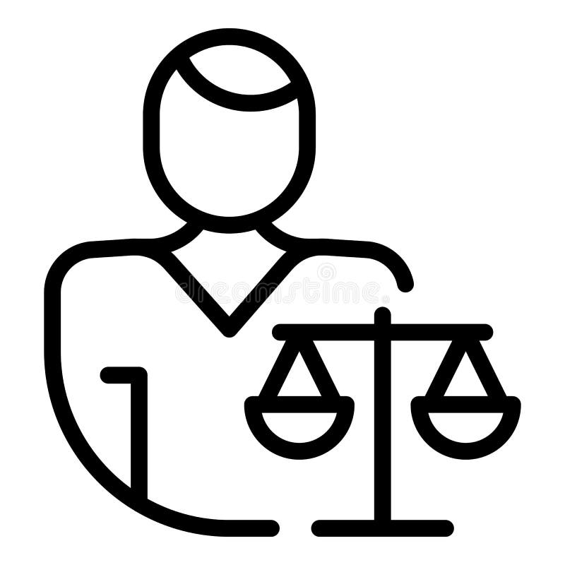 Law Person Icon, Outline Style Stock Vector - Illustration of loyalist ...