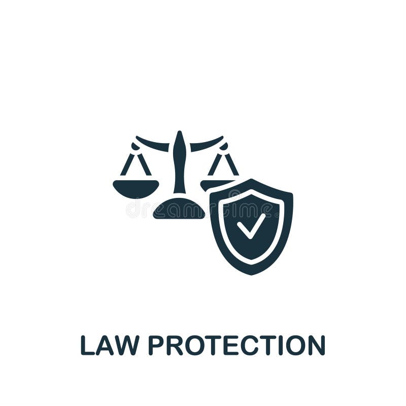 Law Protection Icon. Monochrome Simple Sign from Intellectual Property ... Law Protection Icon. Monochrome Simple Sign from Intellectual Property ...
