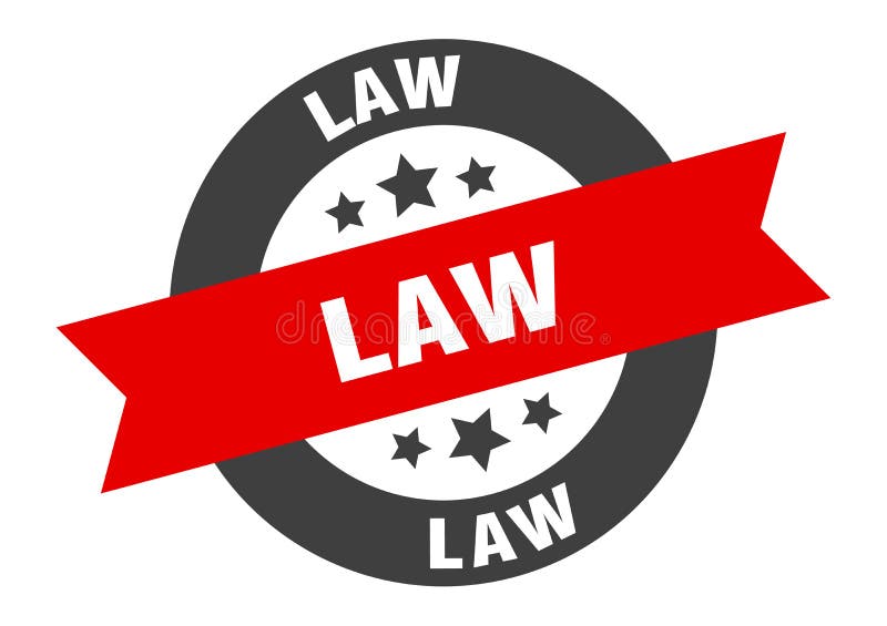 Law Sign. Law Round Ribbon Sticker Stock Vector - Illustration of ...