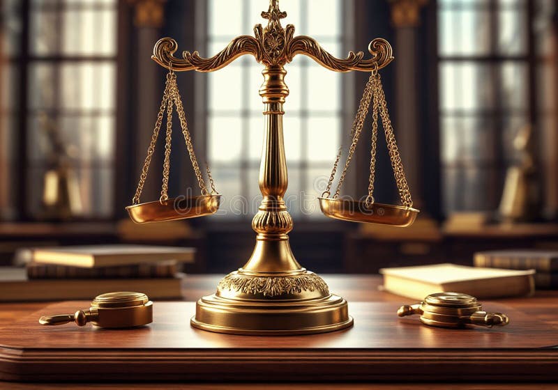 Law Theme. Mallet of Justice and Justice Scale Stock Photo - Image of ...