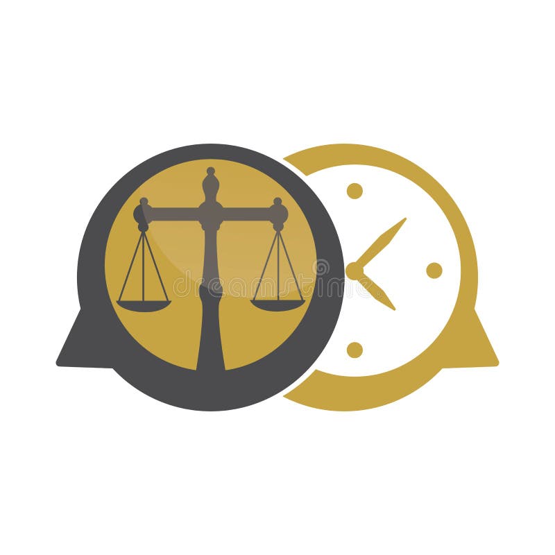 Law Time and Chat Bubble Vector Logo Design. Stock Vector ...