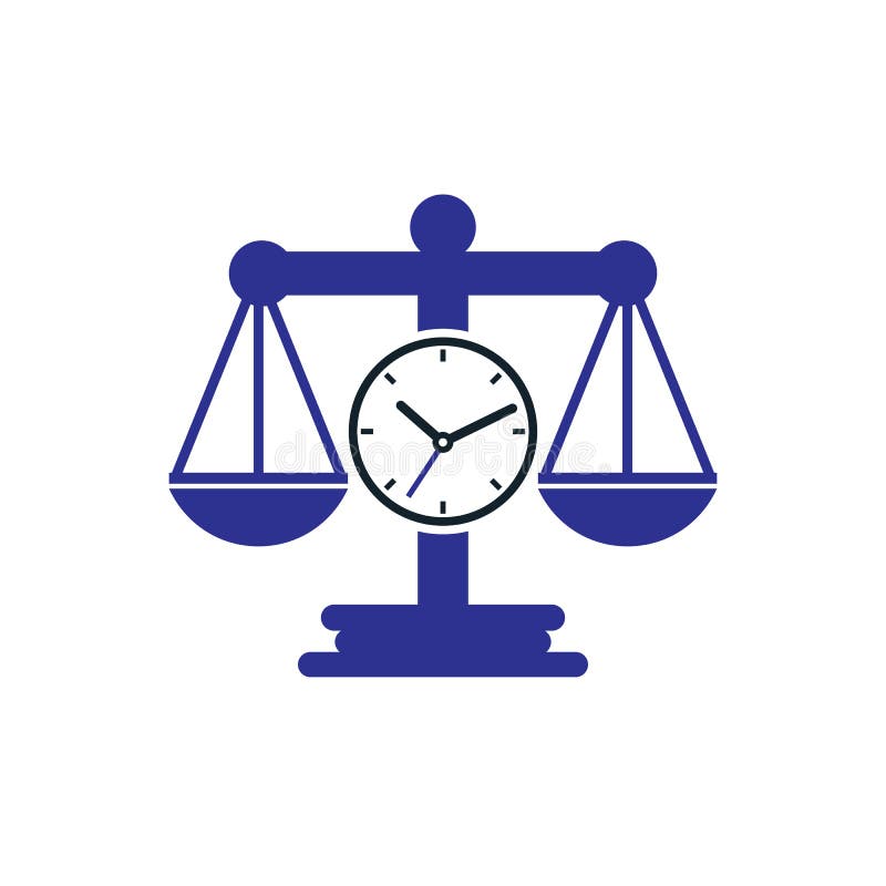 Law Time Vector Logo Design. Scale with Clock Icon Vector Logo Design ...