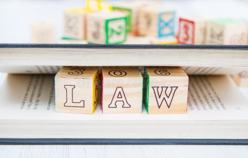 Law Written on a Wooden Cubes Stock Photo - Image of words, legislation ...
