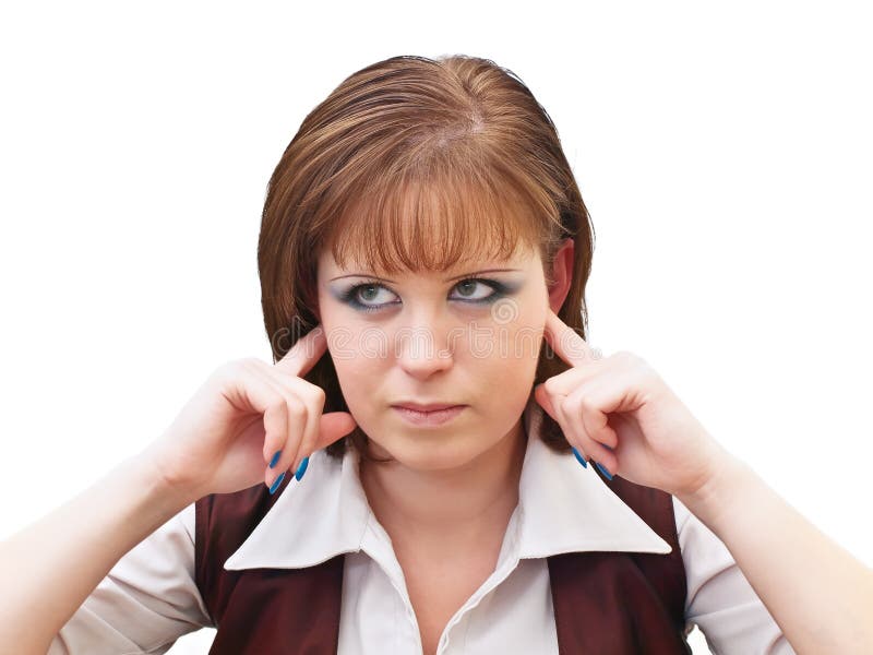 Stop met het lawaai stock foto. Image of meisje, gezicht - 8689778