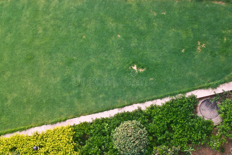 Aerial. Lawn Watering. Top View. Stock Image - Image of summer, meadow ...