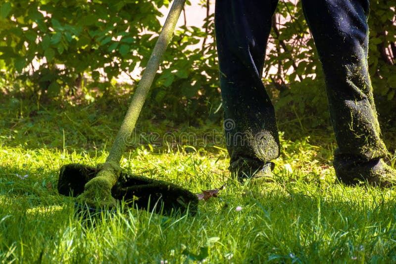 Lawn care maintenance stock photo. Image of close, mowing - 178538500