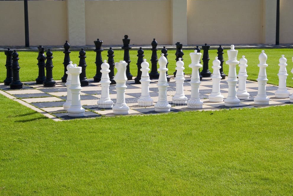 Lawn Chess Set stock photo. Image of piece, huge, isolated - 2260940