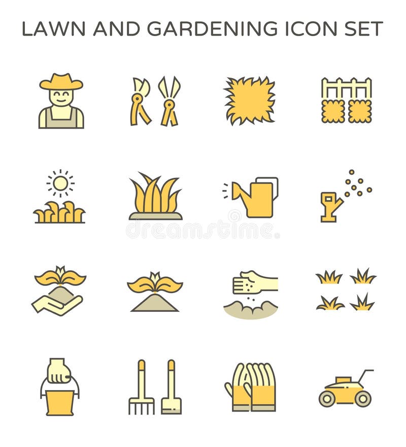 Lawn gardening icon stock vector. Illustration of icon - 183630708