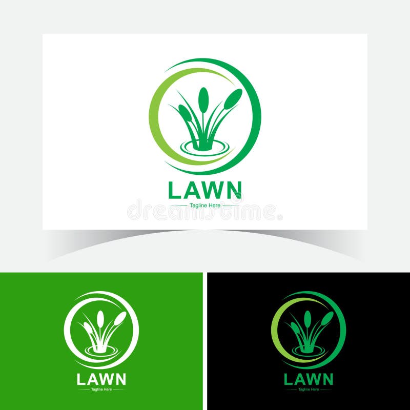 Lawn Logo Design Template with Circle. Stock Vector - Illustration of ...