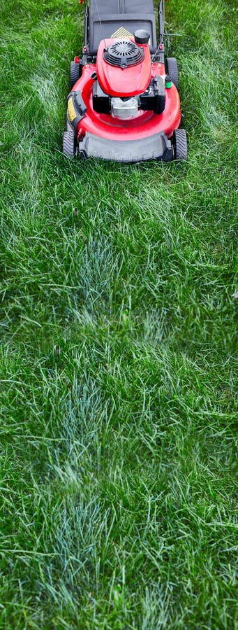 Lawn mover on grass stock photo. Image of spring, cutting - 141785930