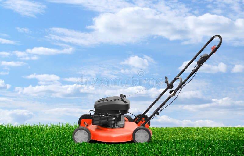 Lawn Mower Clipping Green Grass Stock Photo - Image of cutter, work ...