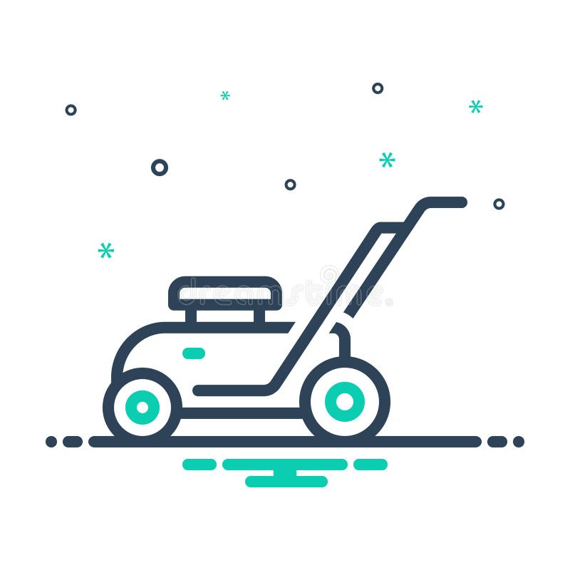 Mix Icon for Lawn Mower, Lawn and Cutter Stock Vector - Illustration of ...