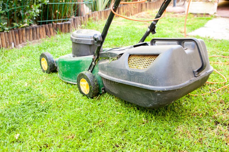 Lawn Mower stock photo. Image of machine, wooden, tool - 49303980