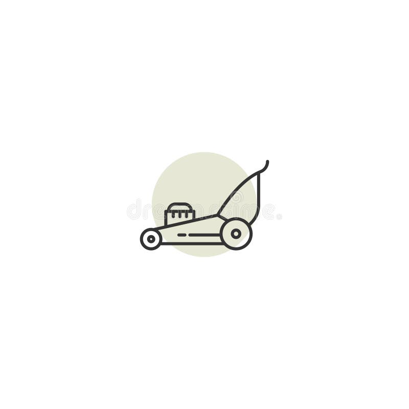 Lawn Mower Line Icon. Grass Cutter Blade Cutting Stock Vector ...