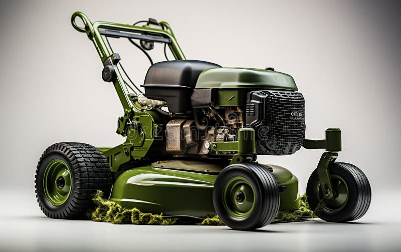 Lawn Mower Machine on Transparent Backdrop Stock Photo - Image of ...