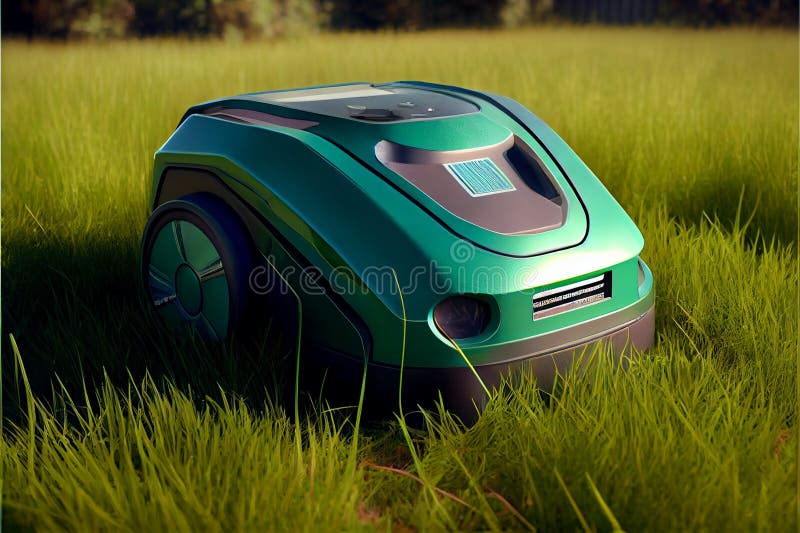 Lawn Mower Robot Created with Generative Ai Stock Illustration ...