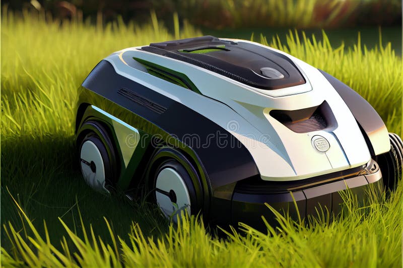 Lawn Mower Robot Created with Generative Ai Stock Illustration ...