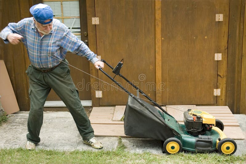 Lawn Mower Starting Royalty Free Stock Images - Image: 967969