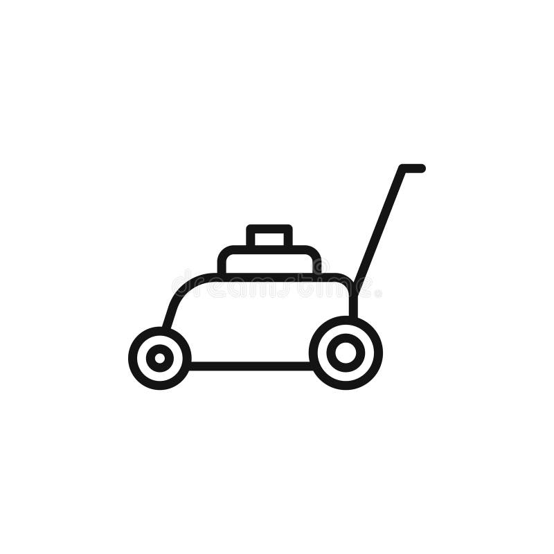 Lawn Mowers Icon Symbol on White Background Stock Vector - Illustration ...