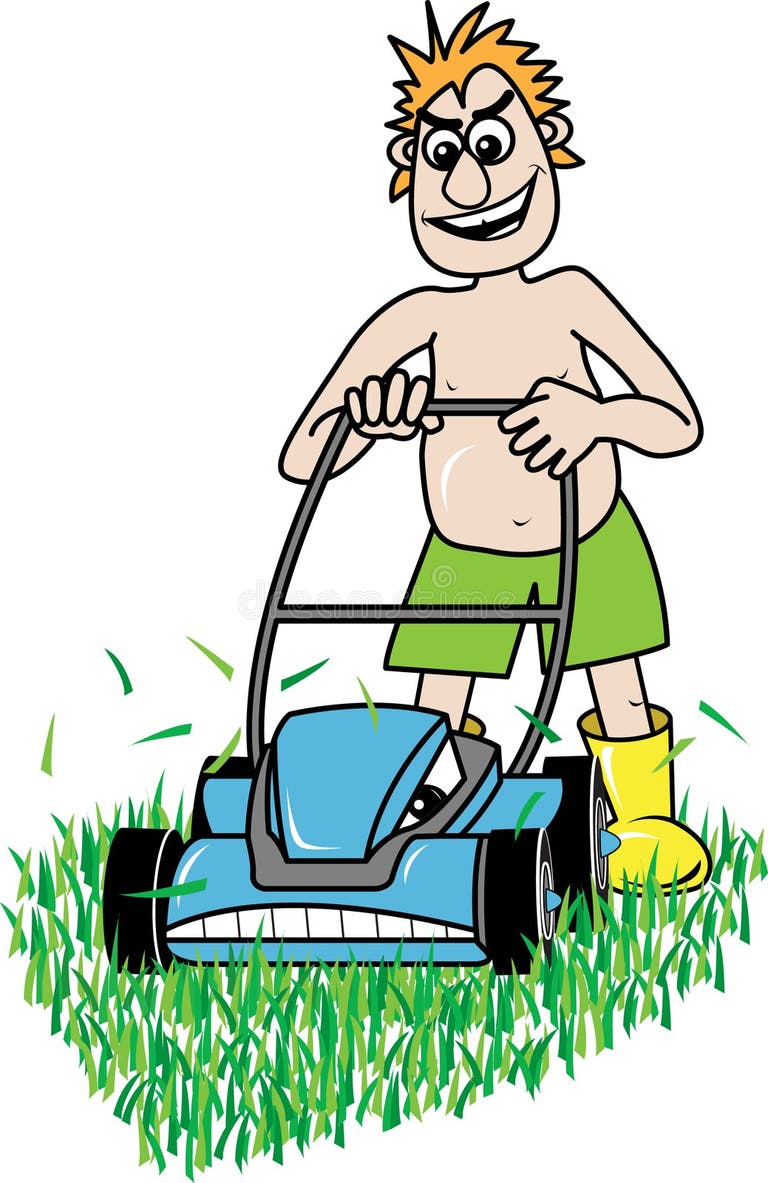 Lawn Mowing Cartoon Man Stock Illustrations – 433 Lawn Mowing Cartoon ...