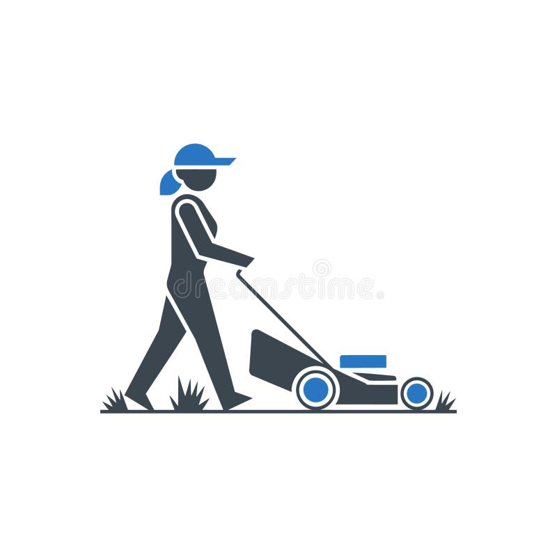 Lawn Mowing Service Icon stock vector. Illustration of residential ...