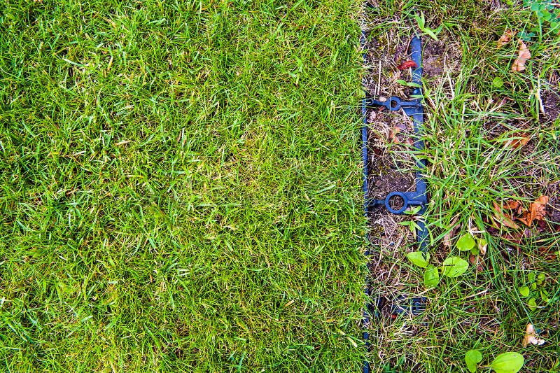 New and old turf stock image. Image of weed, land, gardening - 122508841