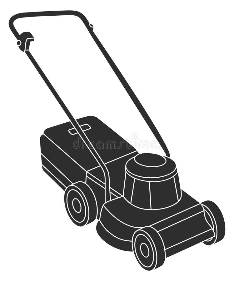 Lawn Rotary Trimmer. Mower Machine Black Icon Stock Illustration ...