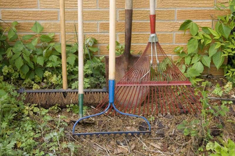 Lawn Tools stock photo. Image of landscaping, handle, deck - 5064764